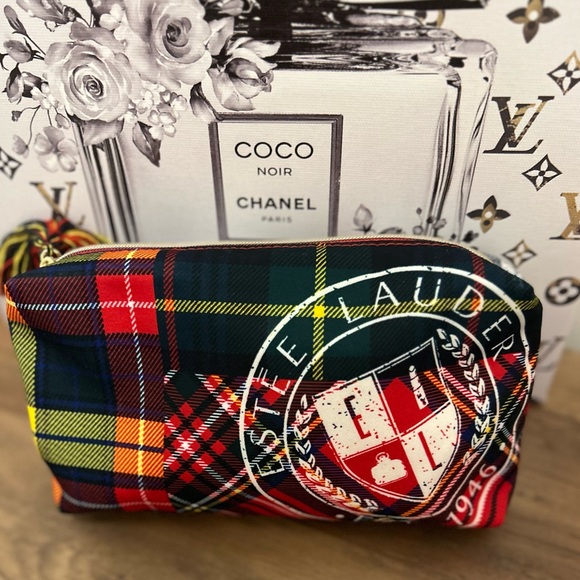 Estee Lauder | Bags | Estee Lauder Plaid Cosmetic Bag | Poshmark
